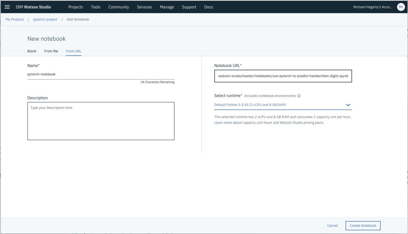 Creating a handwritten digit recognizer in Watson Studio and PyTorch
